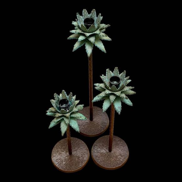 No Brand | Accents | 3 Palm Treecandleholders Staggered Sizes9s | Poshmark